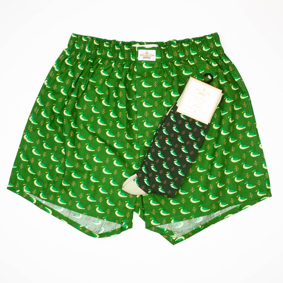 Men's Duck Boxers Hunter Green/Taupe -Asst. – North State Outfitters